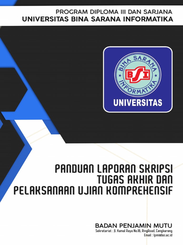 Panduan Lap. Skripsi, Tugas Akhir Universitas Bina Sarana Informatika PDF | PDF | Seni | Komputer
