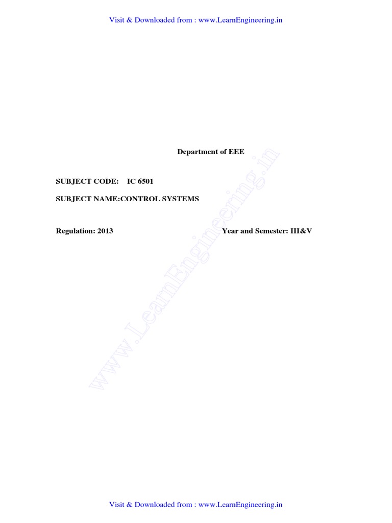 IC6501 SCAD MSM by WWW - Learnengineering.in | PDF | Control Theory | Feedback