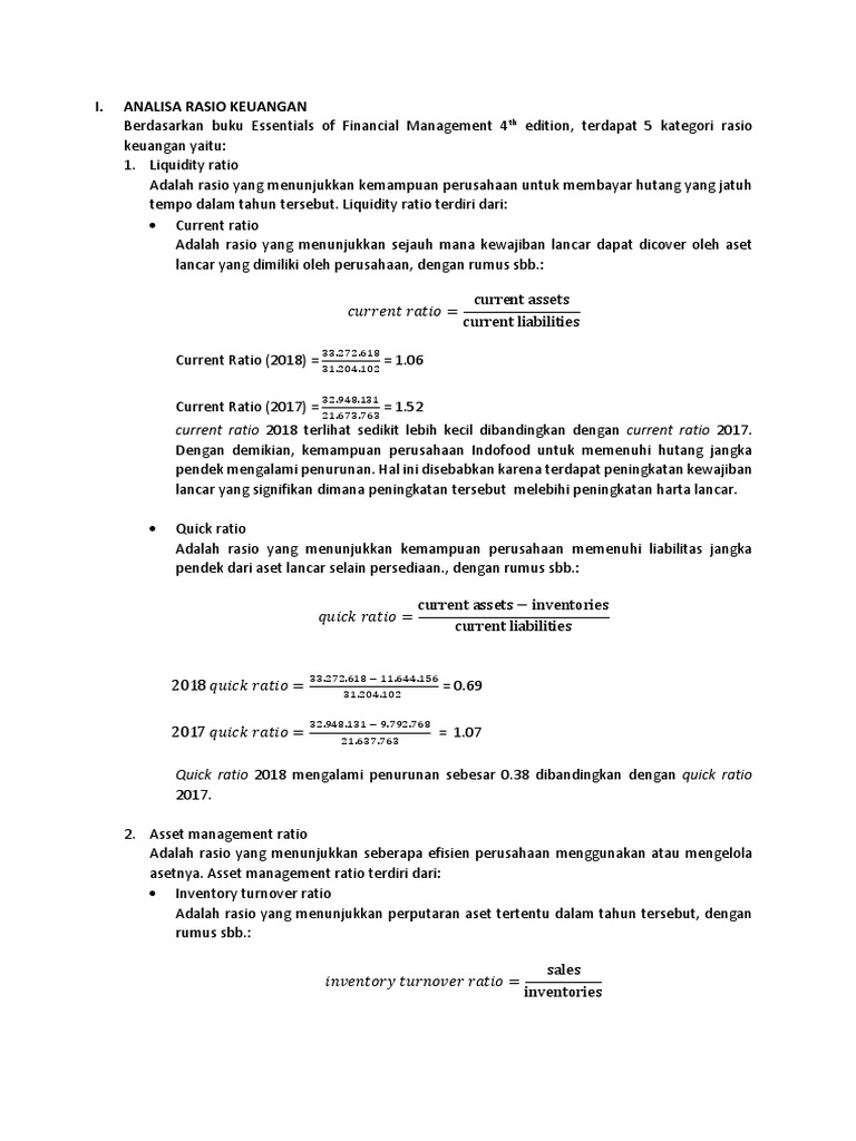 Analisis Rasio Keuangan Indofood | PDF