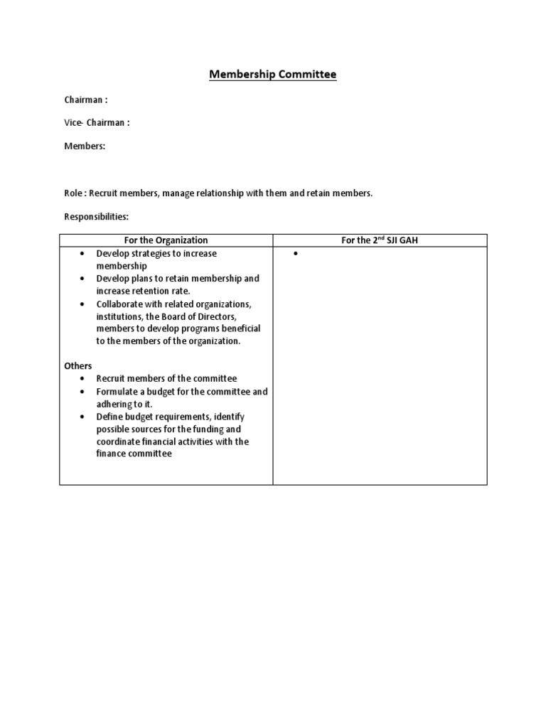 Alumni Committee Roles and Responsibilities | PDF | Internal Control ...