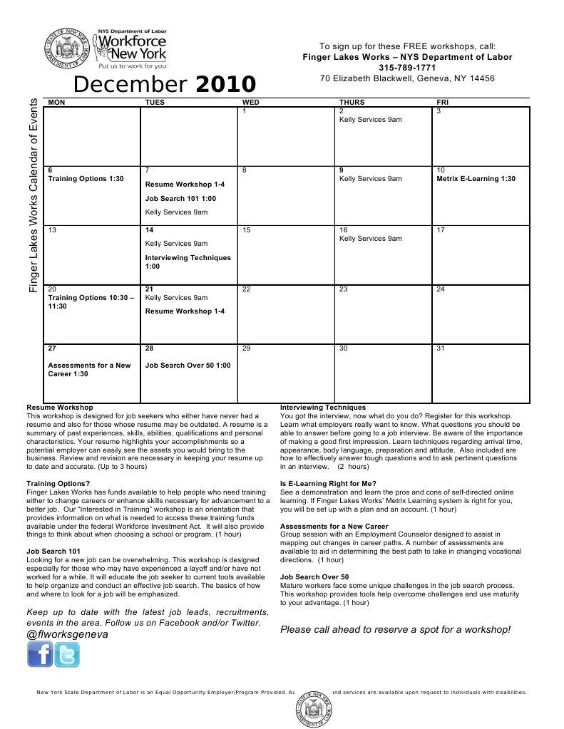 Free Job Search Workshops in Geneva NY | PDF | Résumé | Employment