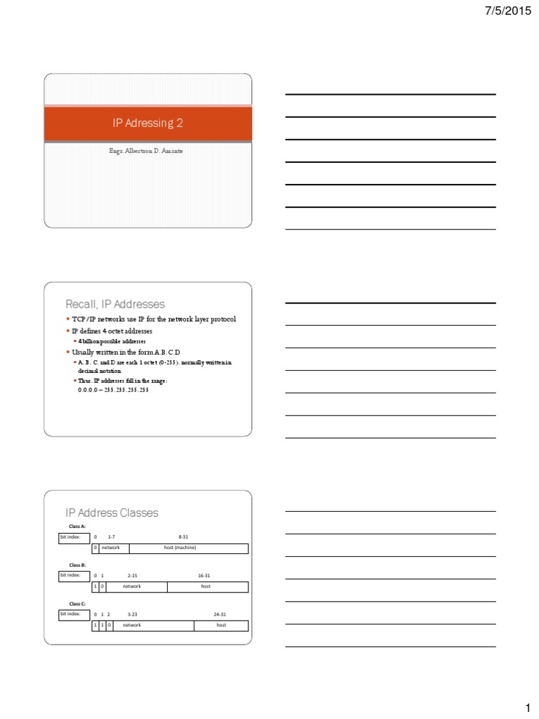 IP Addressing Lecture Assignment | PDF | Ip Address | Internet Protocols