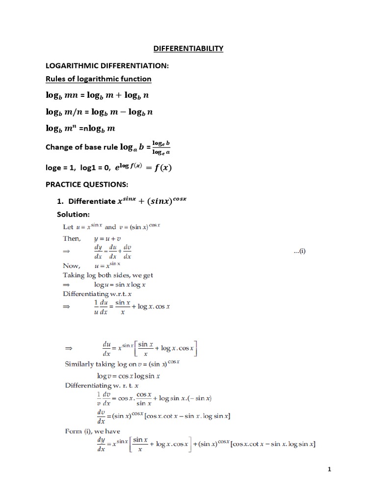 Differentiation And Applications Of Derivatives Pdf Tangent