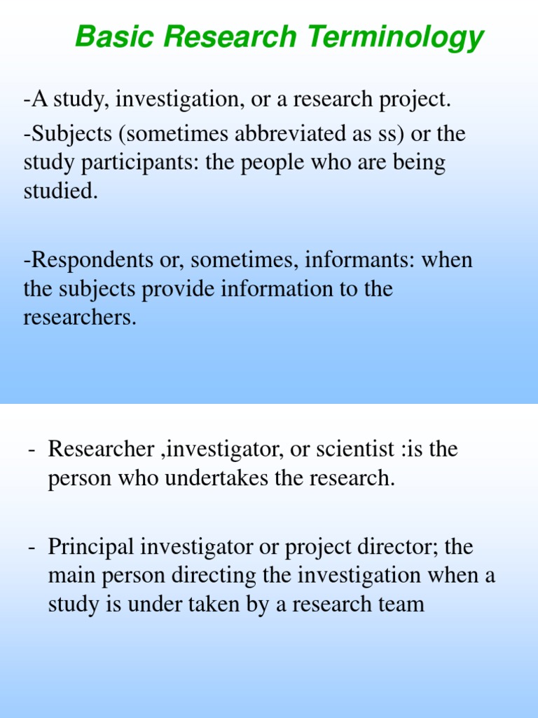 Basic Research Terminology | Download Free PDF | Causality | Weight