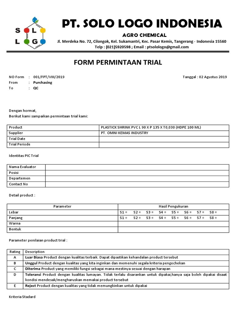 Trial Form | PDF