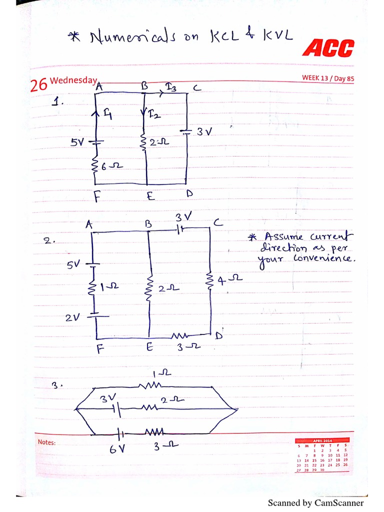 Numericals On KCL and KVL | PDF