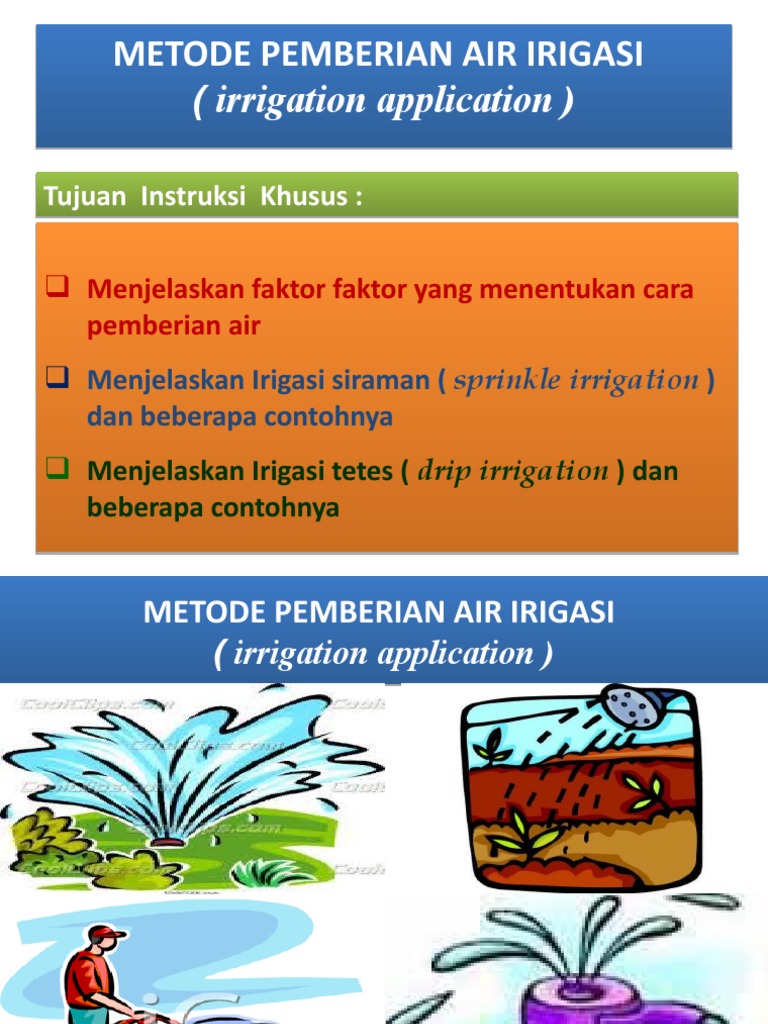 Bahan Kuliah Irigasi Metode Pemberian Air Irigasi | PDF