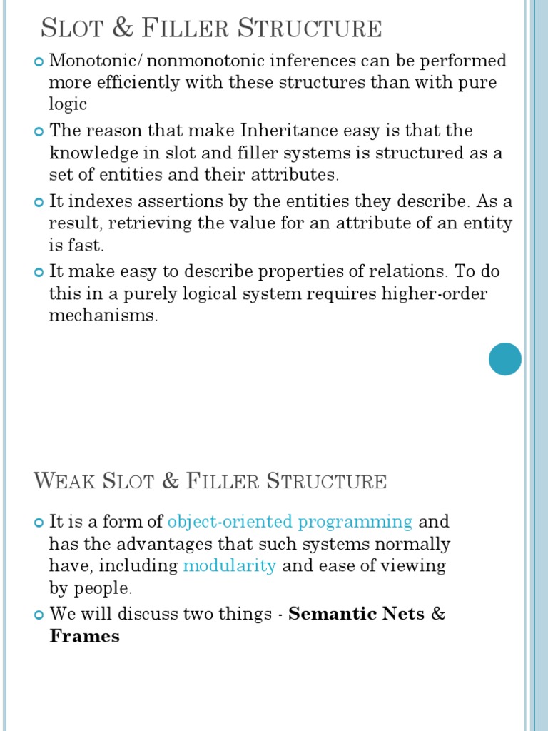Weak Slot and Filler Structure Ppt11 | PDF | Class (Computer Programming) | Reasoning