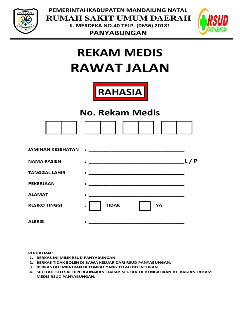 Sampul Rekam Medis RJ | PDF