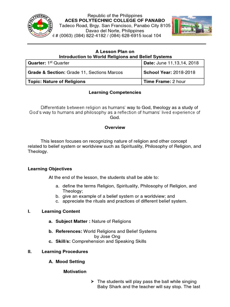 1 Lesson World Religion | PDF | Philosophy Of Religion | Theology