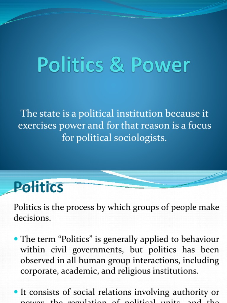 Lecture 3-Politics and Power | PDF | Power (Social And Political ...