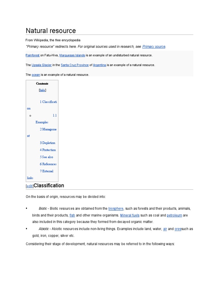 Understanding Natural Resources: Classification, Examples, Management ...