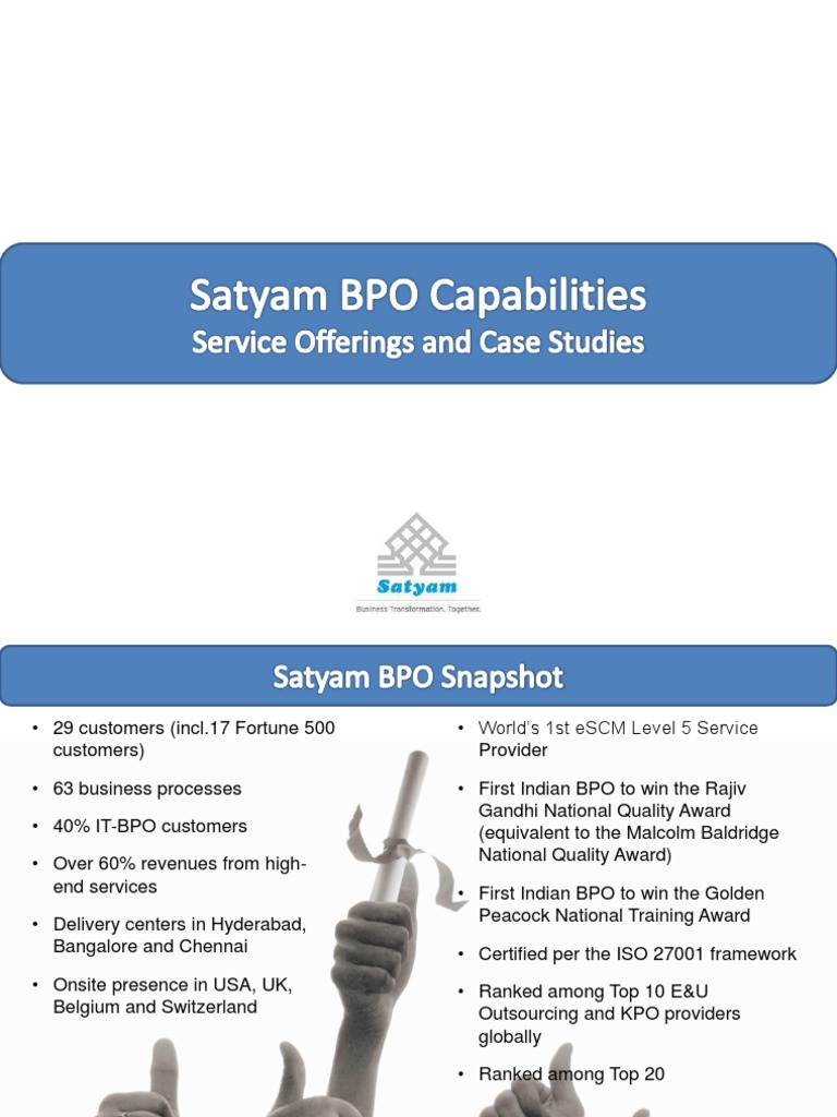 Satyam Bpo So&Cs 2008 | PDF | Outsourcing | Graphic Design