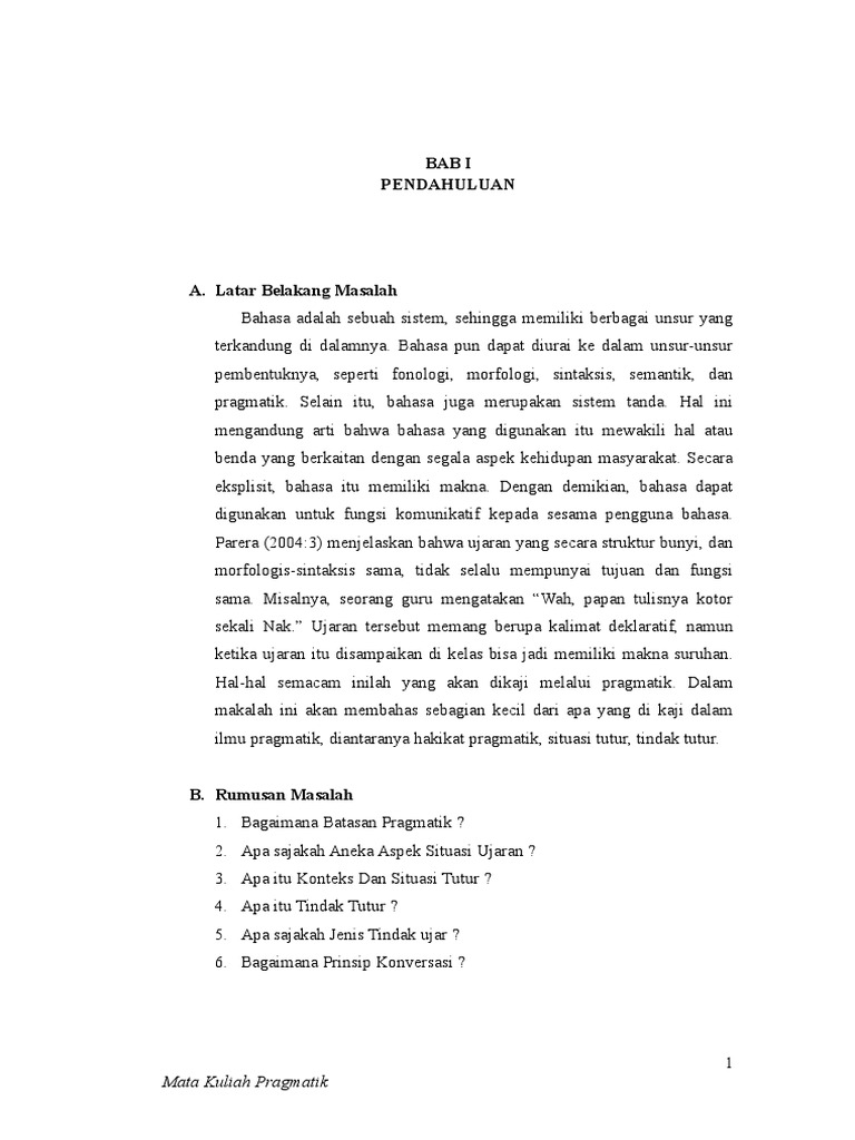 Dasar-dasar Pragmatik | PDF | Seni & Disiplin Bahasa | Sains & Matematika