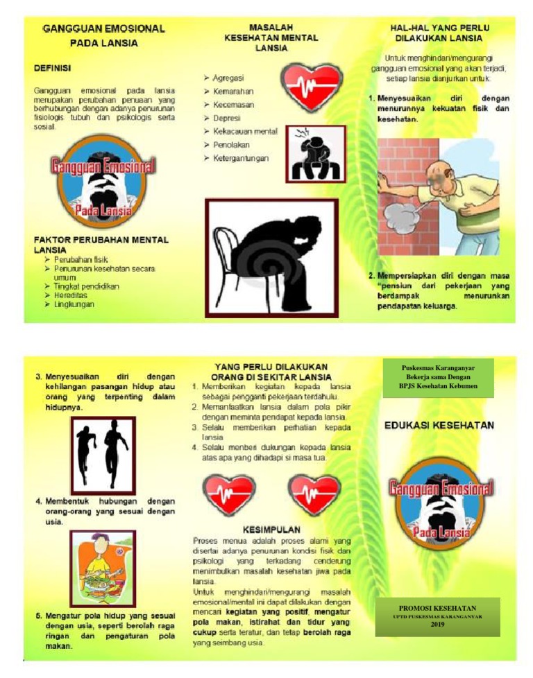 Leaflet Gangguan Kesehatan Mental Pada Lansia Prolanis Okt | PDF