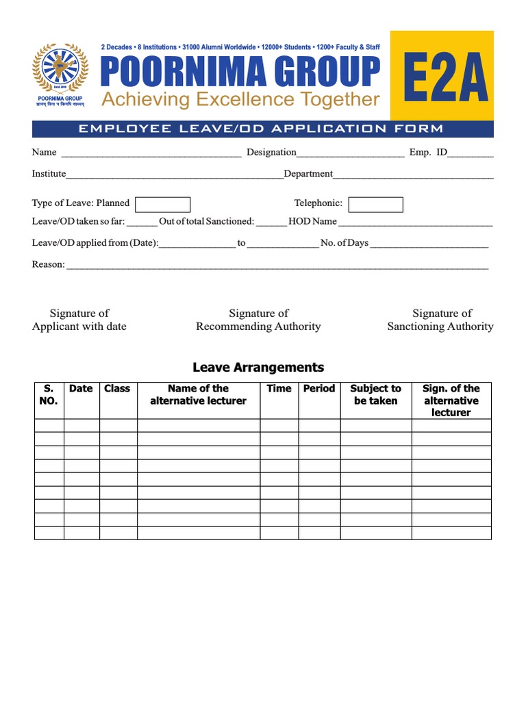 Employee Leave Application Form | PDF