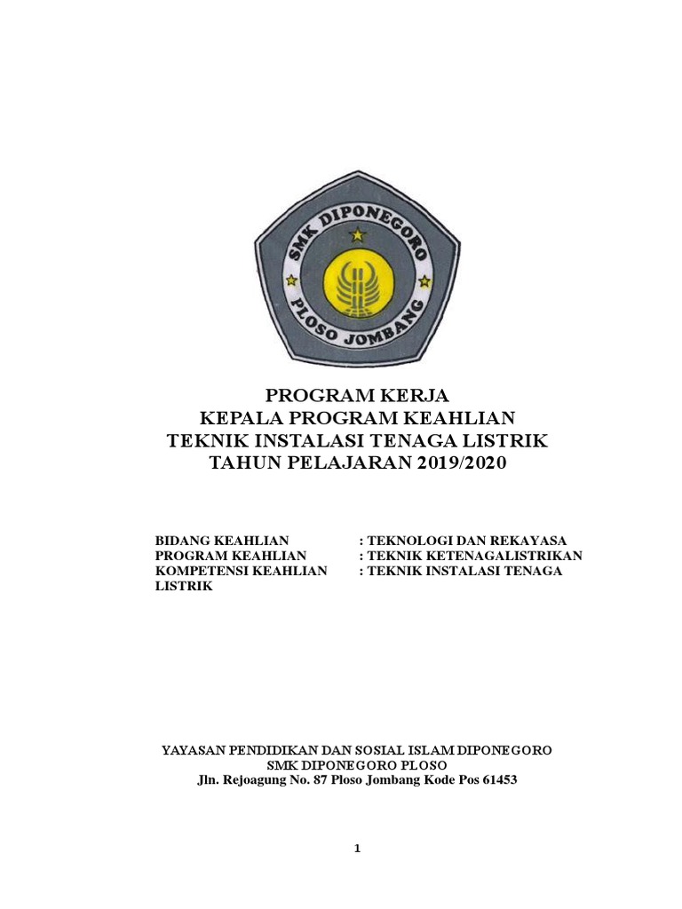 Program Kerja Kaprog TITL 2019-2020 | PDF