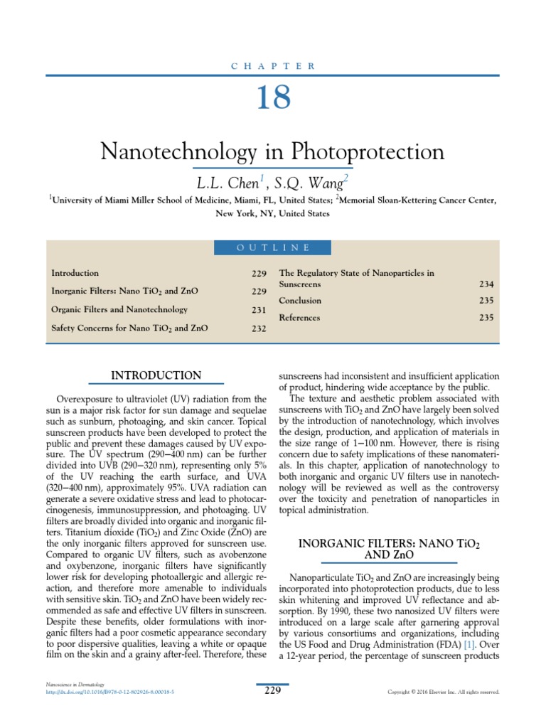 Chapter 18 Nanotechnology in Photoprotection | PDF | Ultraviolet ...
