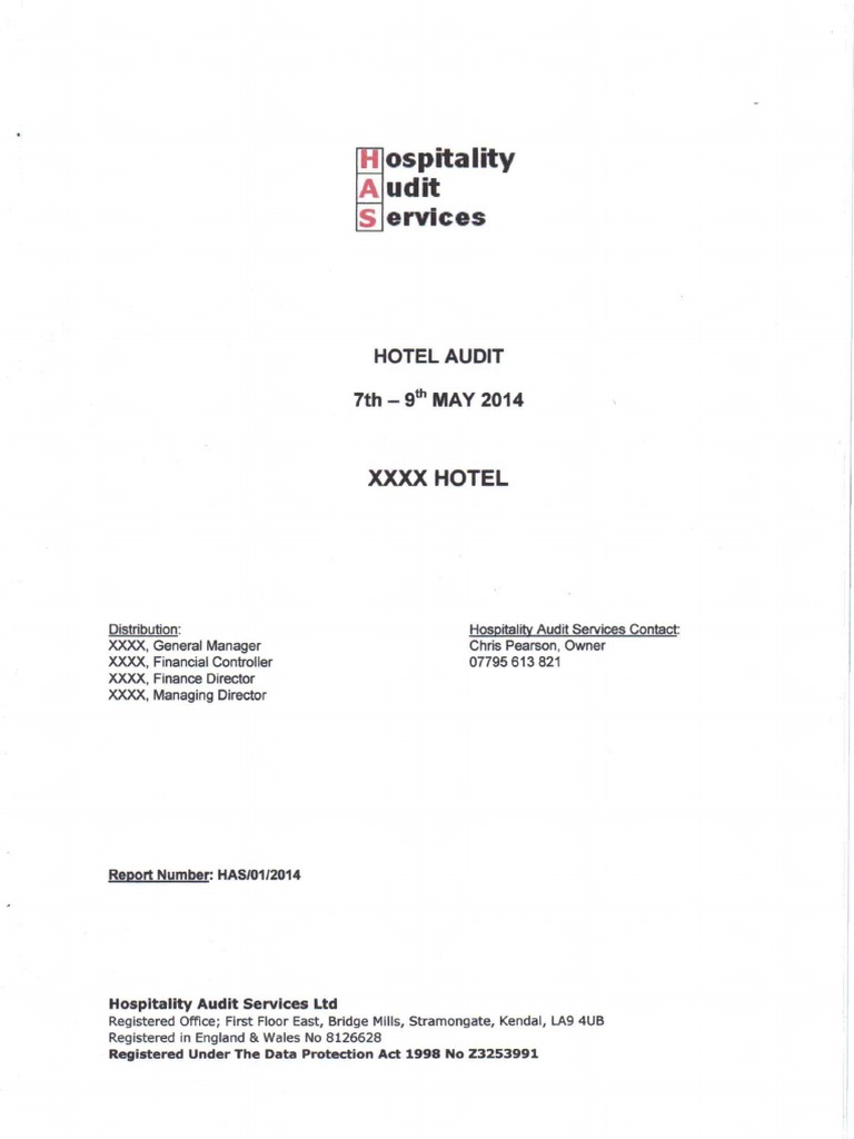 Hotel Audit Sample | PDF | Payment Card Industry Data Security Standard ...