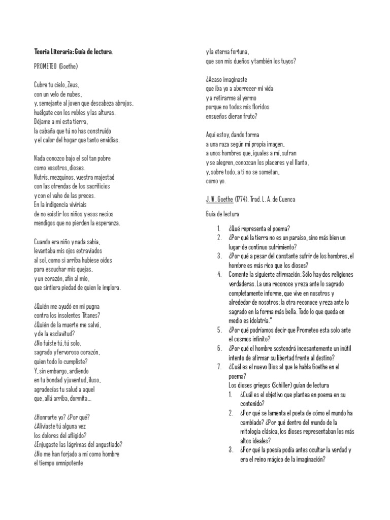 Prometeo Goethe | PDF | William Blake | John Locke