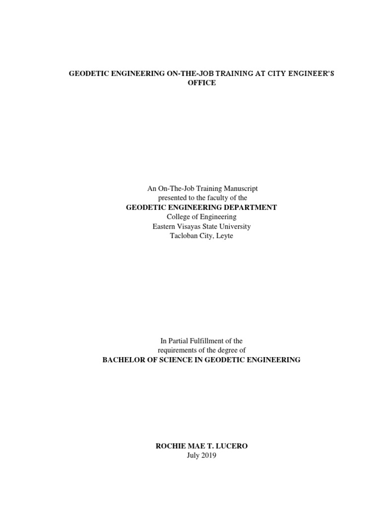 Manuscript Ojt | PDF | Surveying | Nature