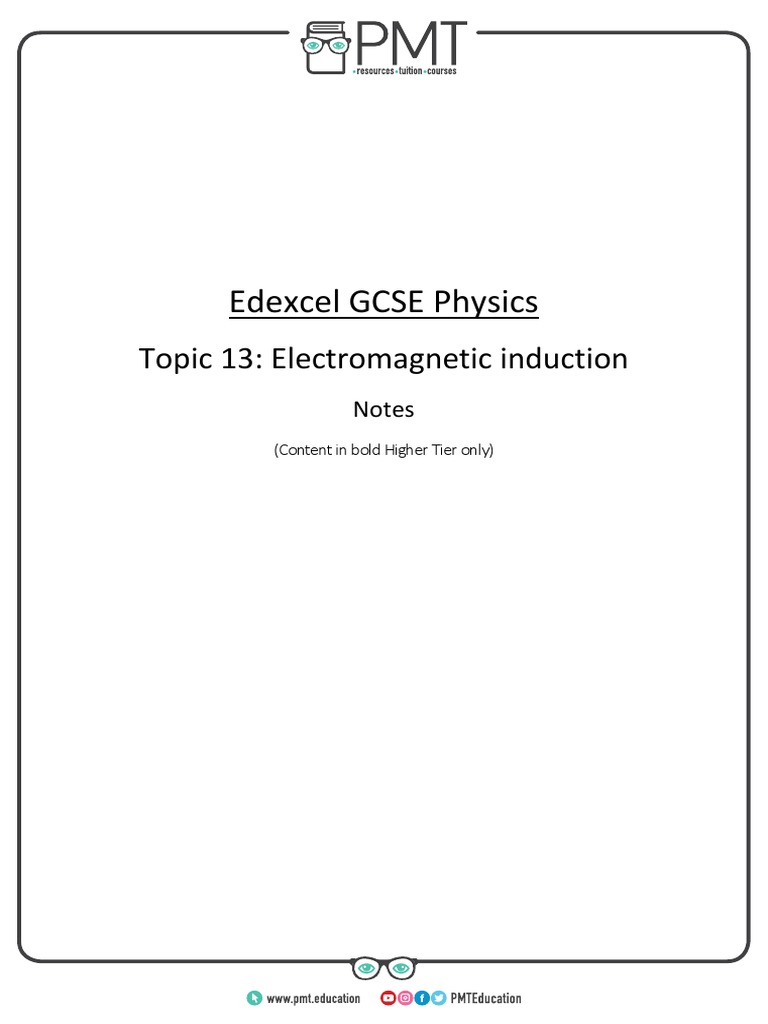 Summary Notes - Topic 13 Edexcel Physics GCSE PDF | PDF | Inductor ...
