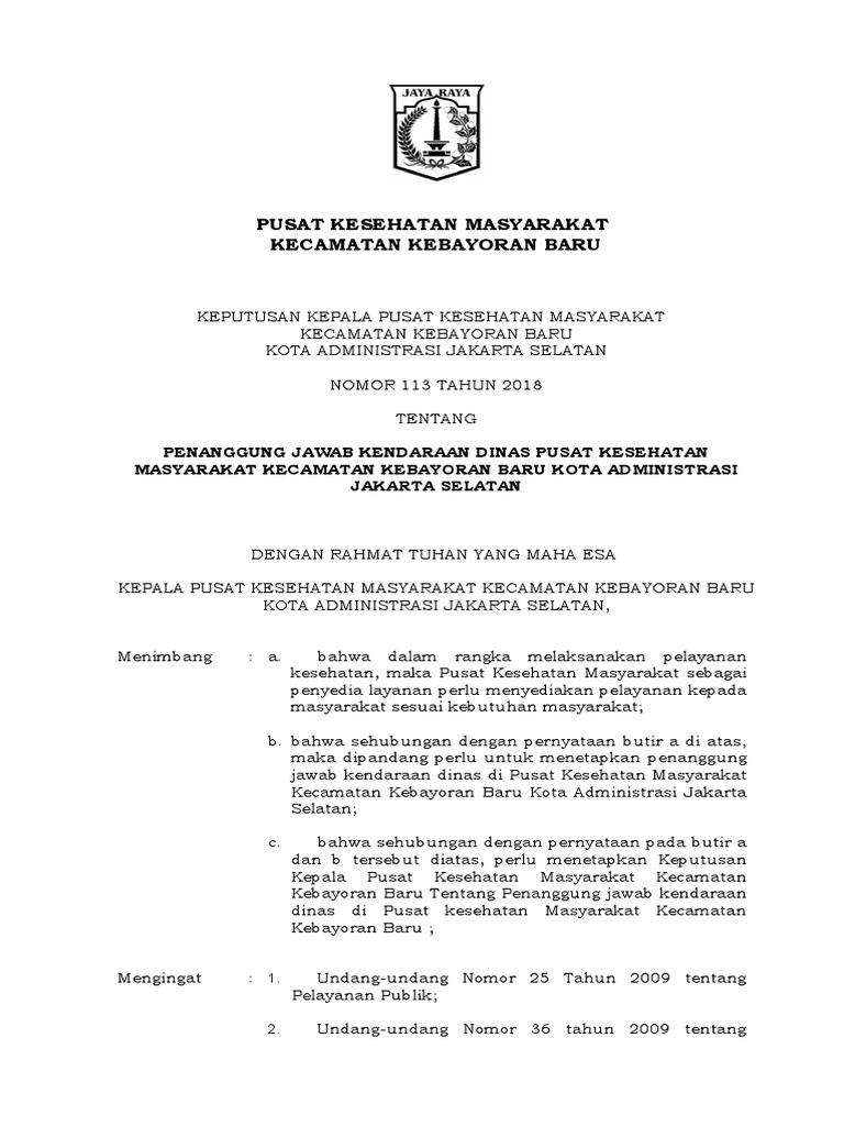 SK Penanggung Jawab KDO Revisi | PDF | Pengelolaan Keuangan & Uang
