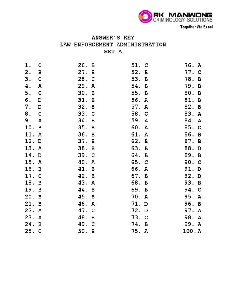 LEA Exam Answer Key Set A | PDF | Home & Garden | Lifestyle