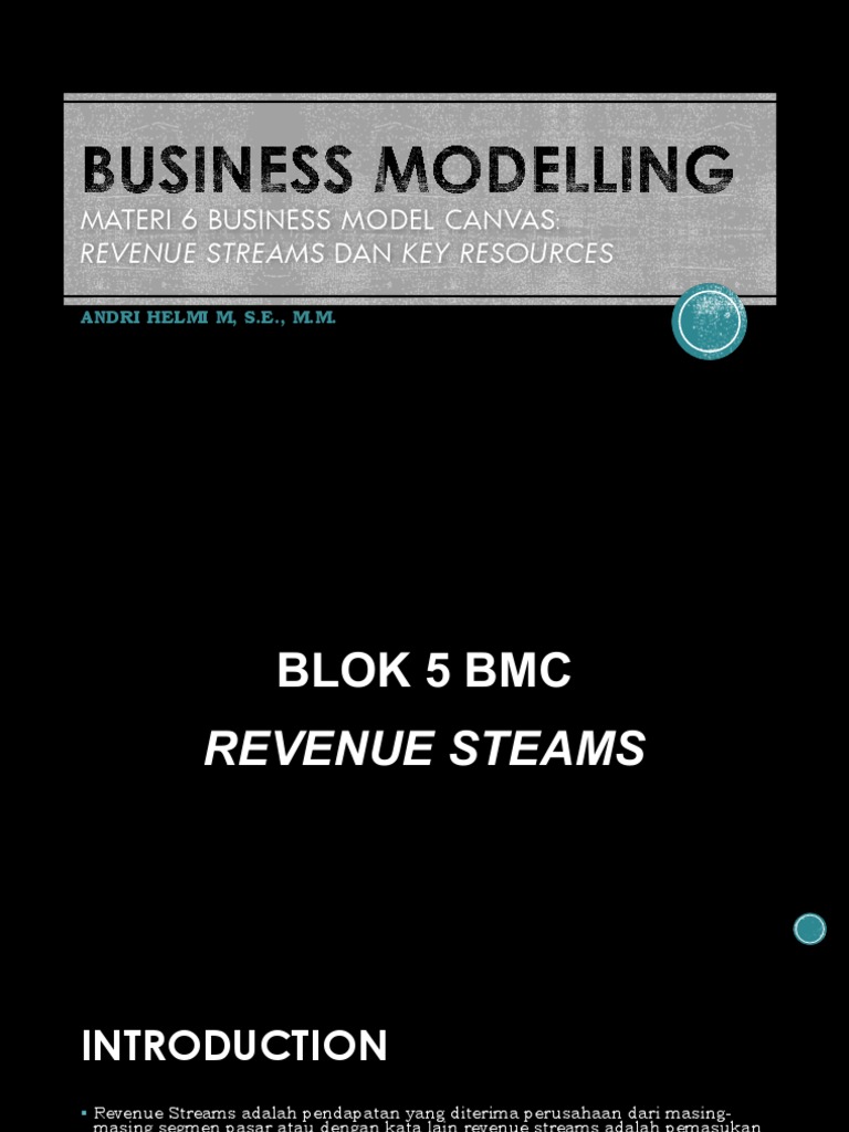 6 BMC Revenue Streams Dan Key Resources | PDF