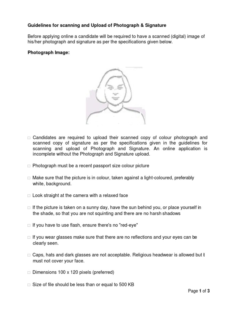 Photo Signature Upload Instructions | PDF | Image Scanner | Pixel