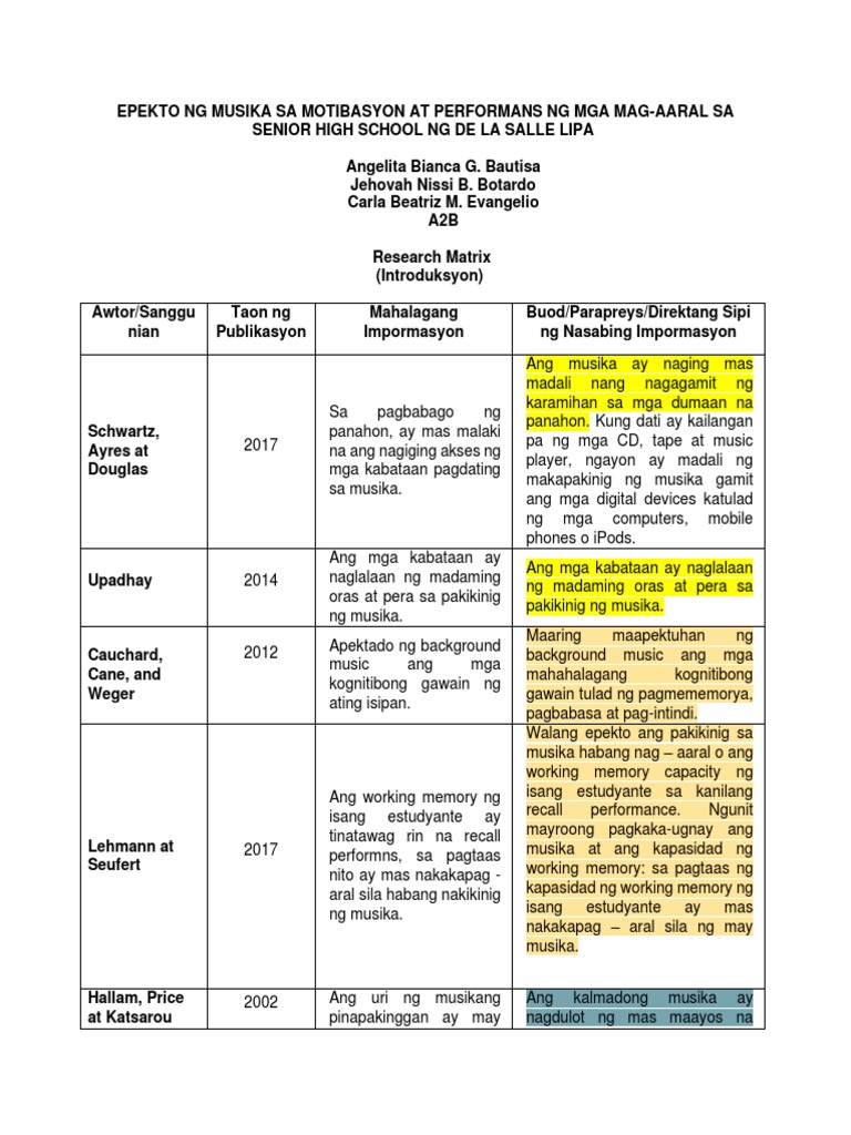 Group 6 - Research Matrix | PDF