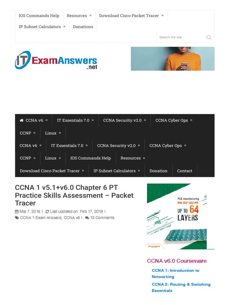 CCNA 1 v5.1 + v6.0 Chapter 6 PT Practice Skills Assessment - Packet Tracer | PDF | Cisco ...