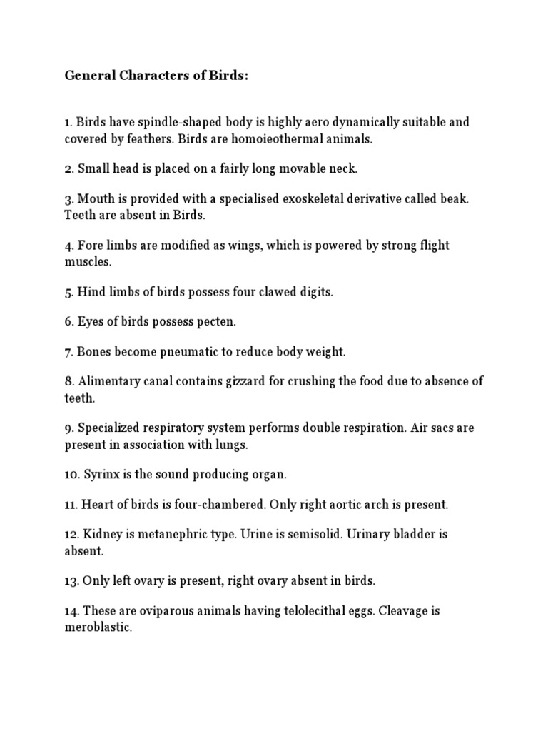 General Characters and Classification of Birds | PDF | Owl | Birds