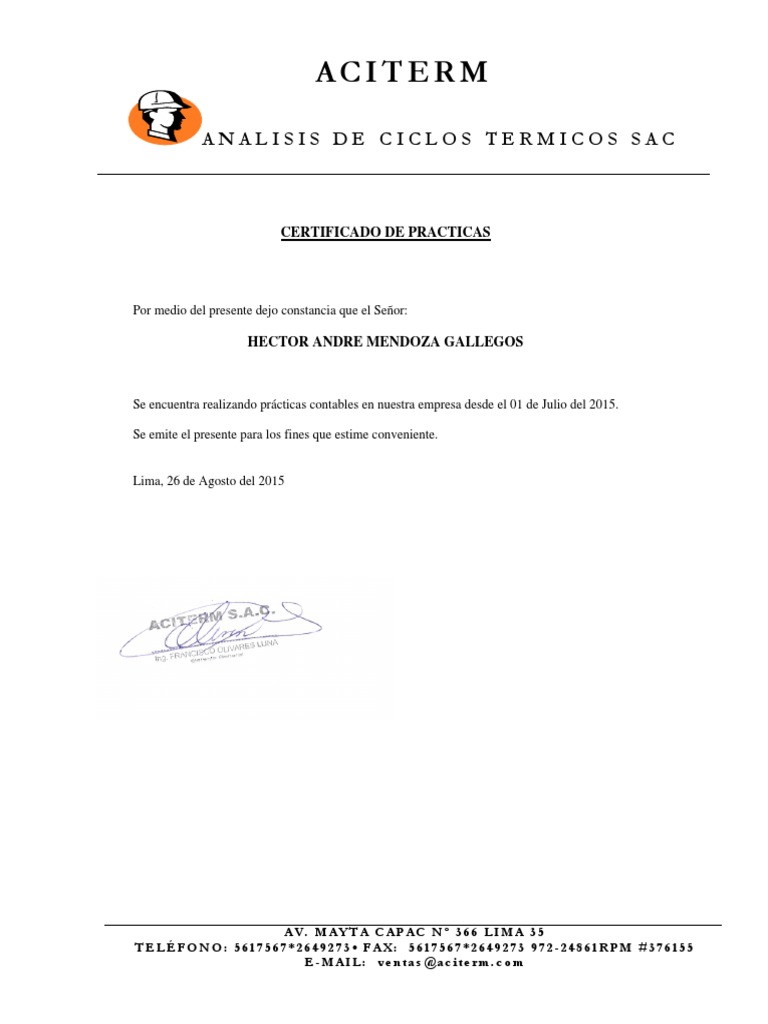 Certificado Andre PDF | PDF