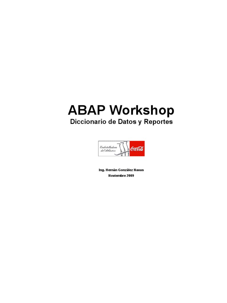 WorkShop Abap I - Documentación | PDF | Sap Se | Programa de computadora