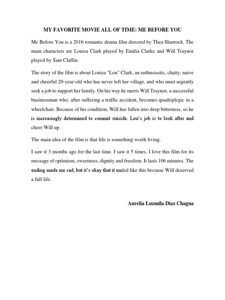 My Favorite Movie Project | PDF