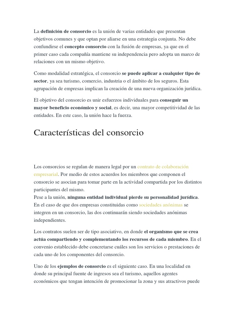 Definicion de Consorcio | PDF