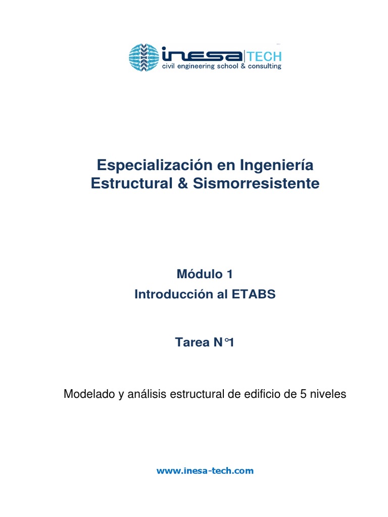 Modelado y análisis estructural de edificio de 5 niveles utilizando ETABS | PDF | Doblar ...