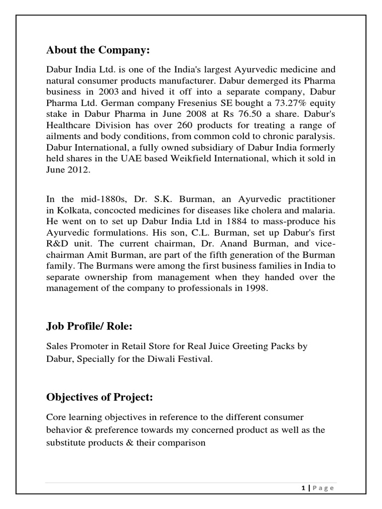 Dabur Live Project | PDF | Business