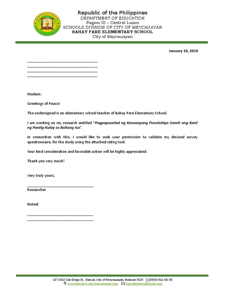 Validation Letter For Thesis | PDF