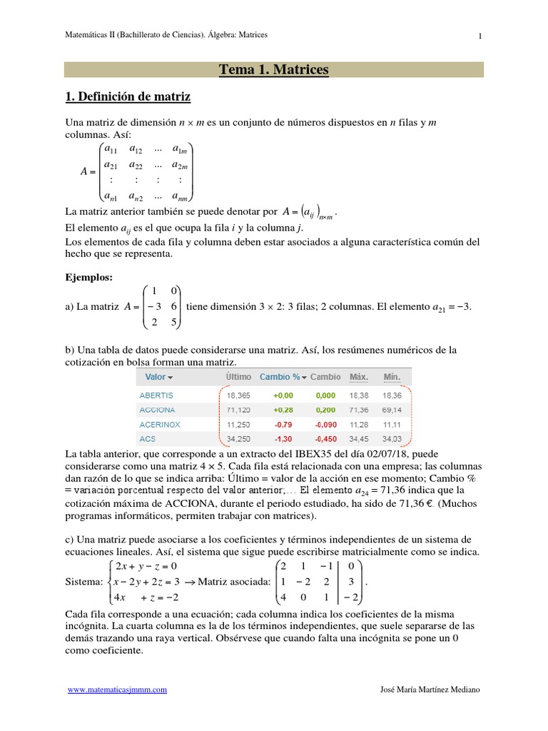 T01ALGMATR2 Matrices 19 PDF | PDF | Matriz (Matemáticas) | Análisis funcional