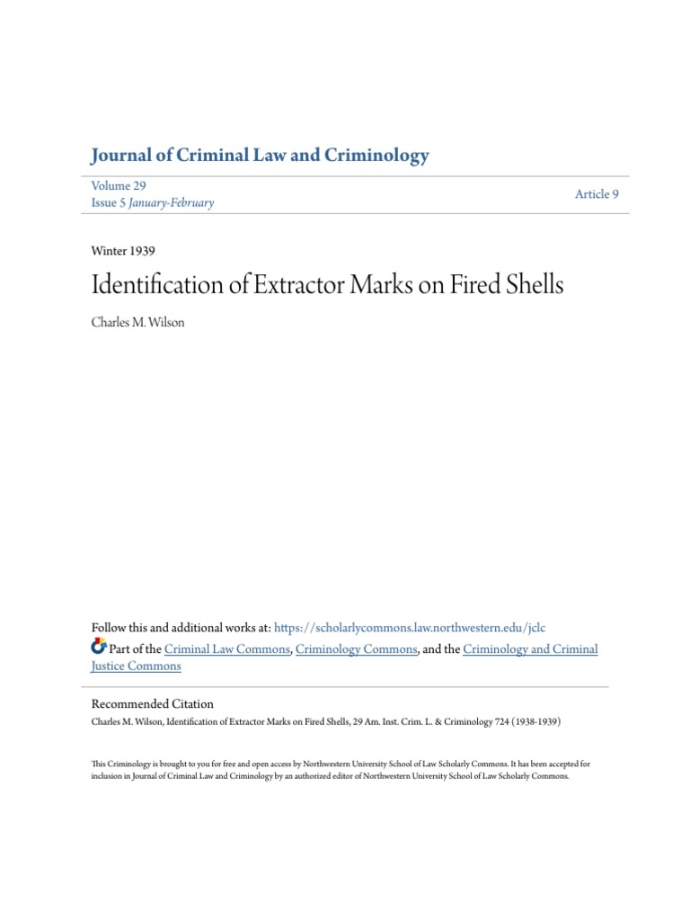 Identification of Extractor Marks On Fired Shells PDF | PDF | Forensic ...