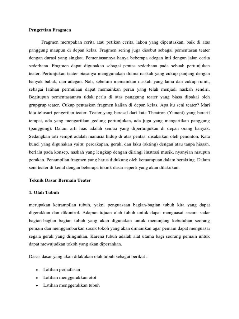 Pengertian Fragmen | PDF