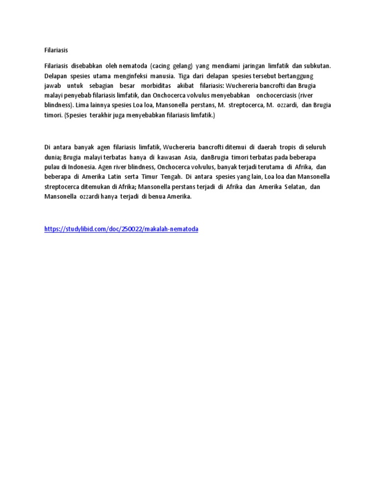 Filariasis (Penyakit Loa-Loa) | PDF