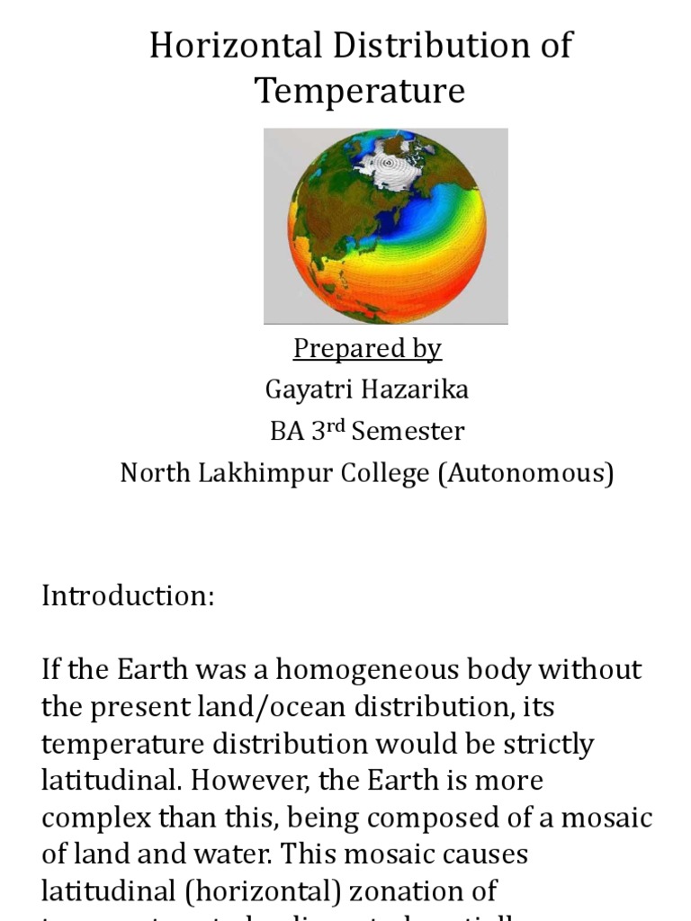 Horizontal Distribution of Temperature | PDF | Atmosphere Of Earth | Cloud