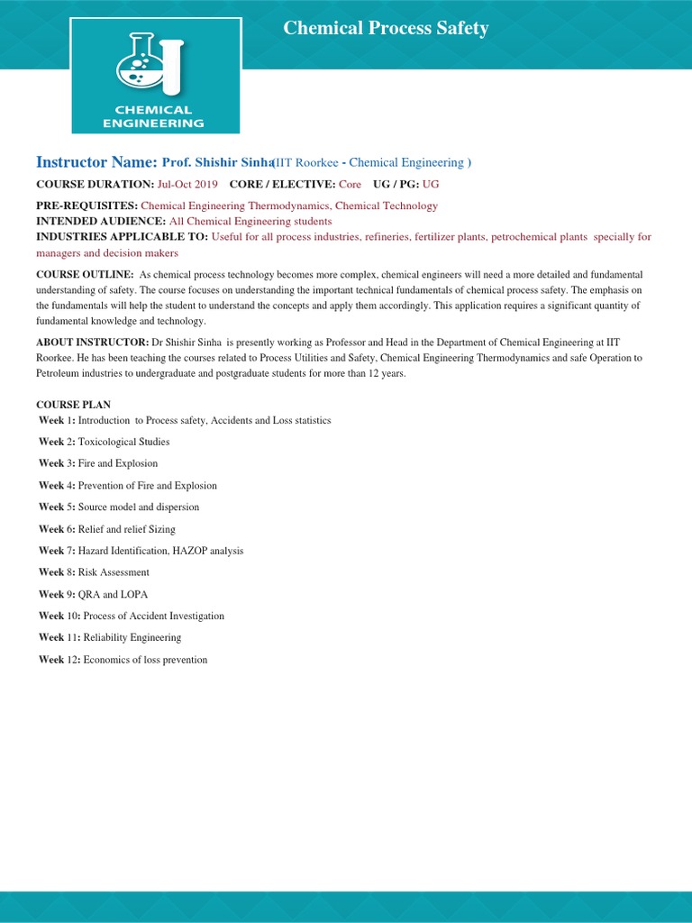 Chemical Process Safety | PDF