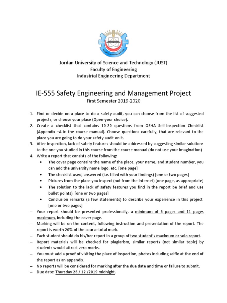 Project Industrial Safety Engineering | PDF | Safety | Laboratories