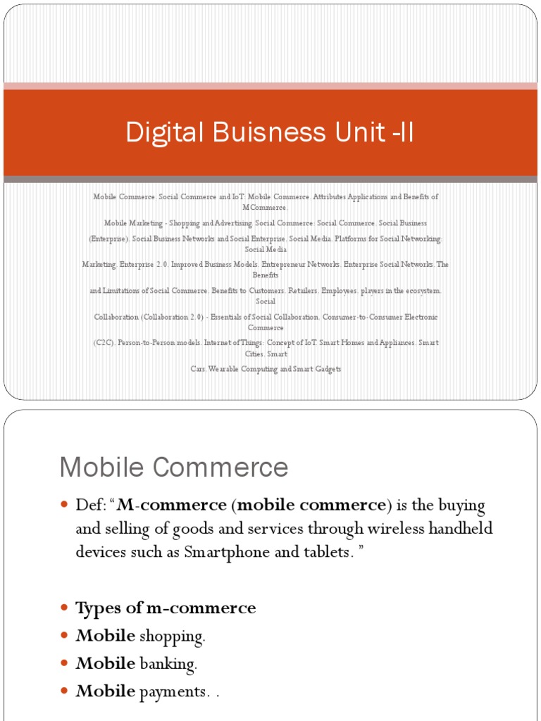 Pune University Digital Business Unit II | PDF | Mobile Device ...