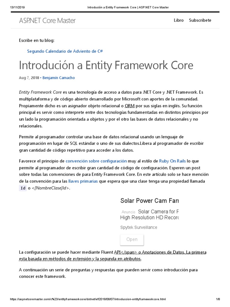 Introdución A Entity Framework Core - ASP - Net Core Master | PDF ...