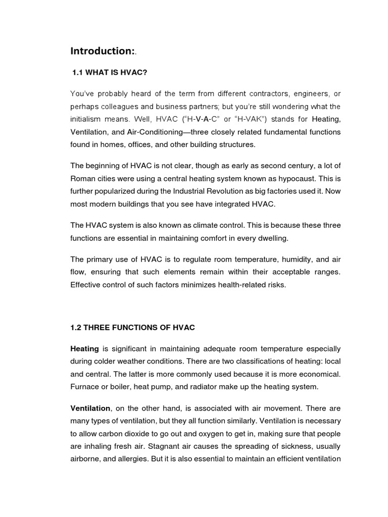 HVAC Report Final | PDF | Air Conditioning | Ventilation (Architecture)
